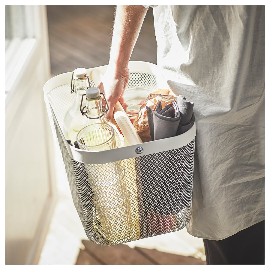 RISATORP basket with compartments, white, 33x24x23 cm (13x9 ½x9") - IKEA CA