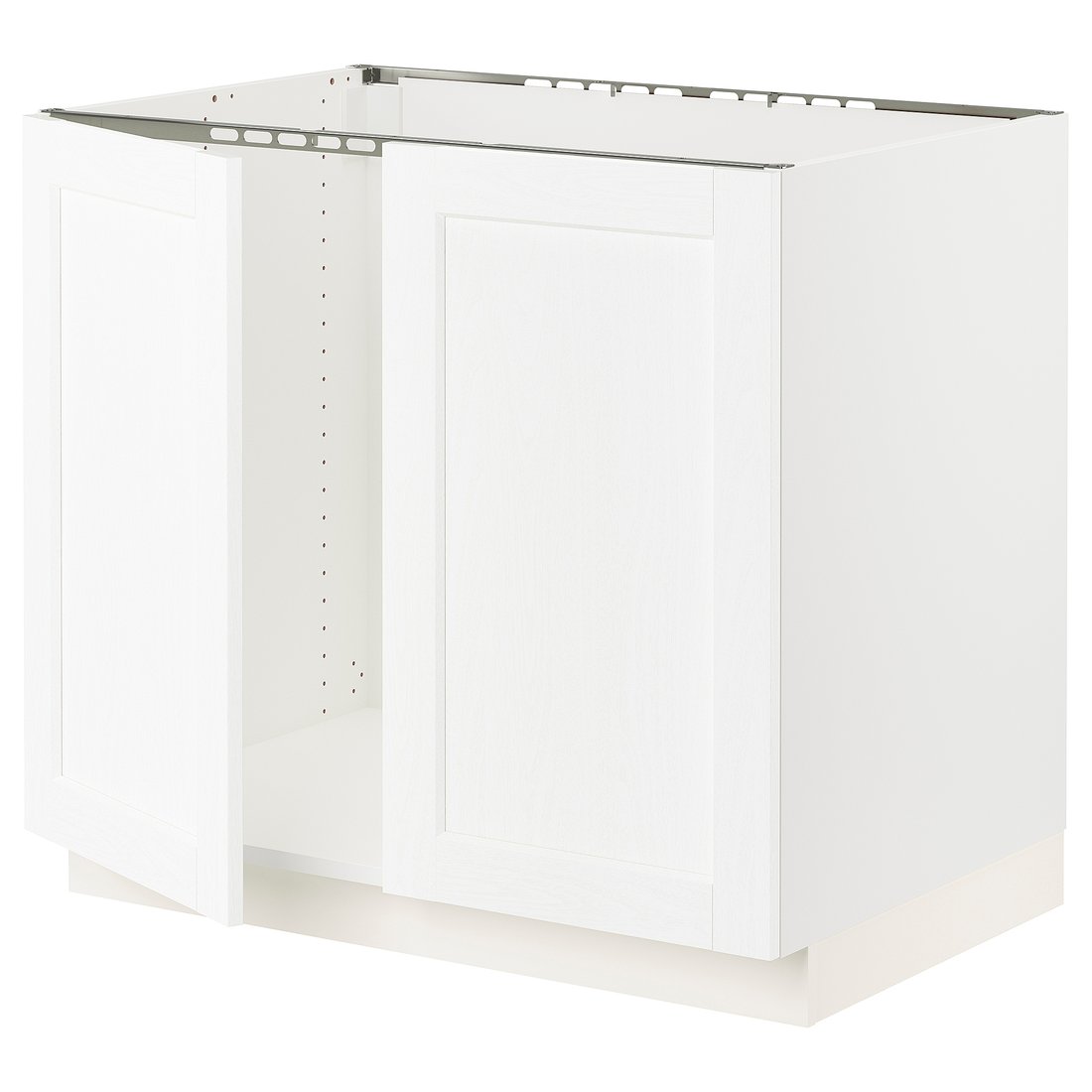 SEKTION base cabinet for sink + 2 doors, white Enköping/white wood ...