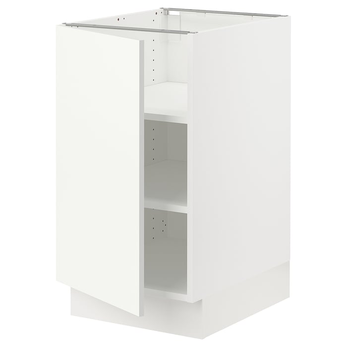 SEKTION base cabinet with shelves, white/Vallstena white, 46x61x76 cm ...