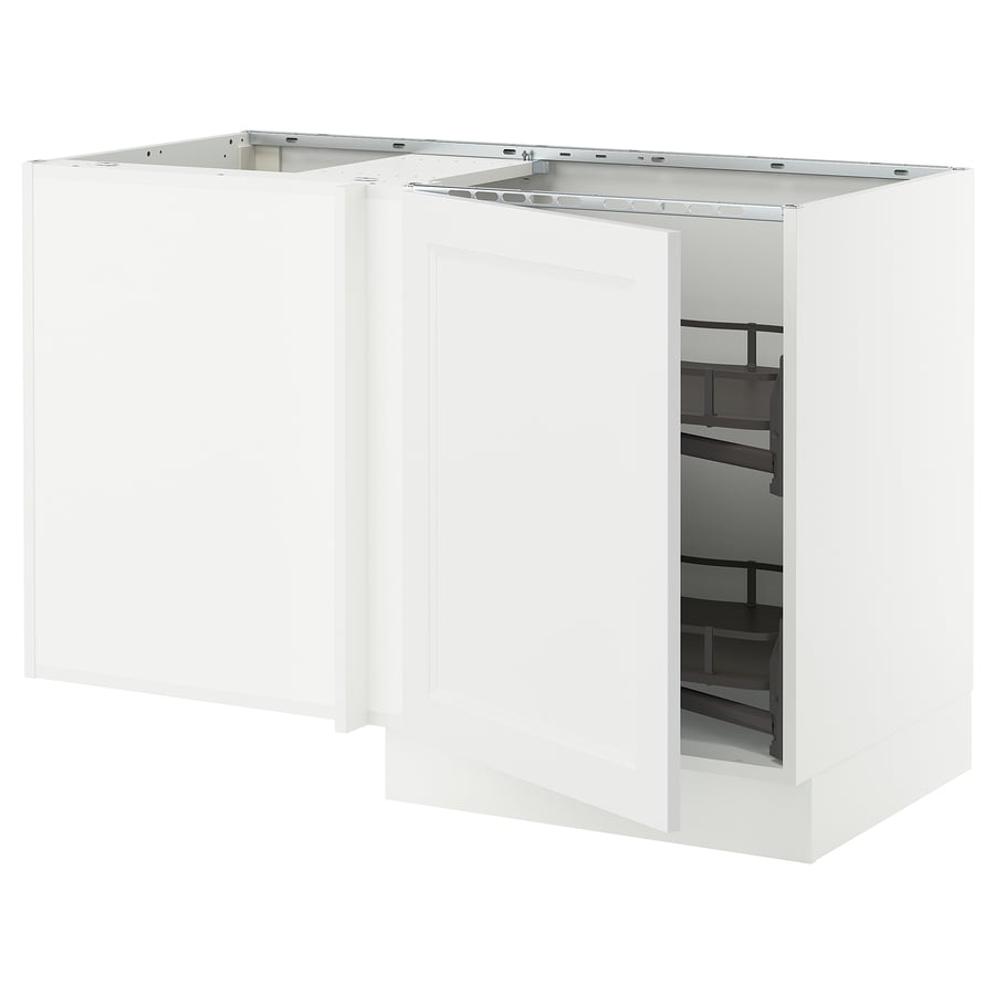 SEKTION corner base cab w pull-out fitting, white/Axstad matt white ...
