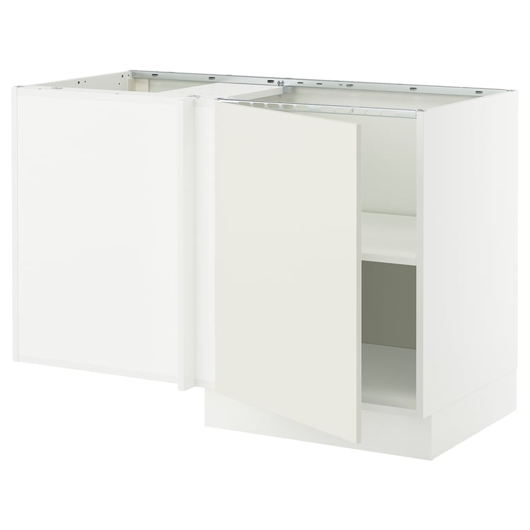 SEKTION corner base cabinet with shelf, white/Veddinge white, 127x61x76 ...