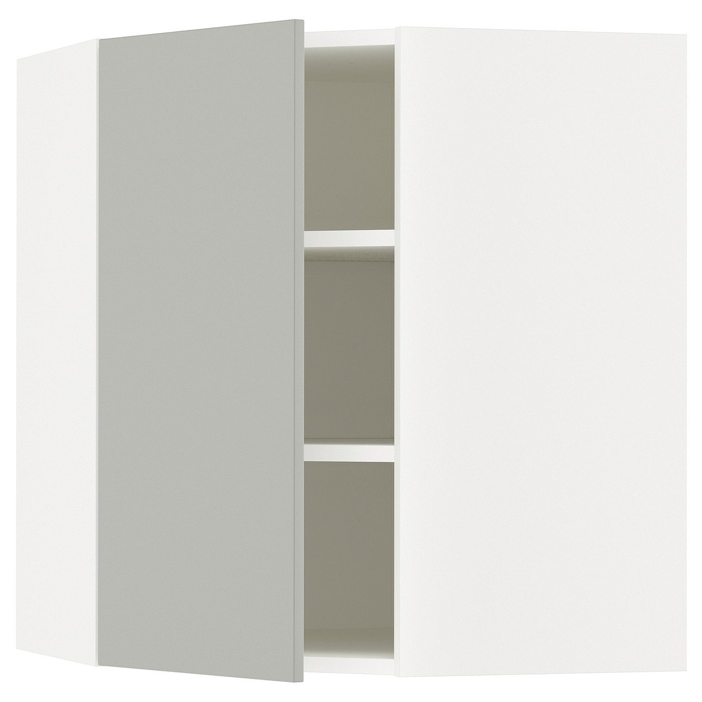 SEKTION corner wall cabinet with shelves, white/Havstorp light gray, 66x37x76 cm (26x15x30 ...