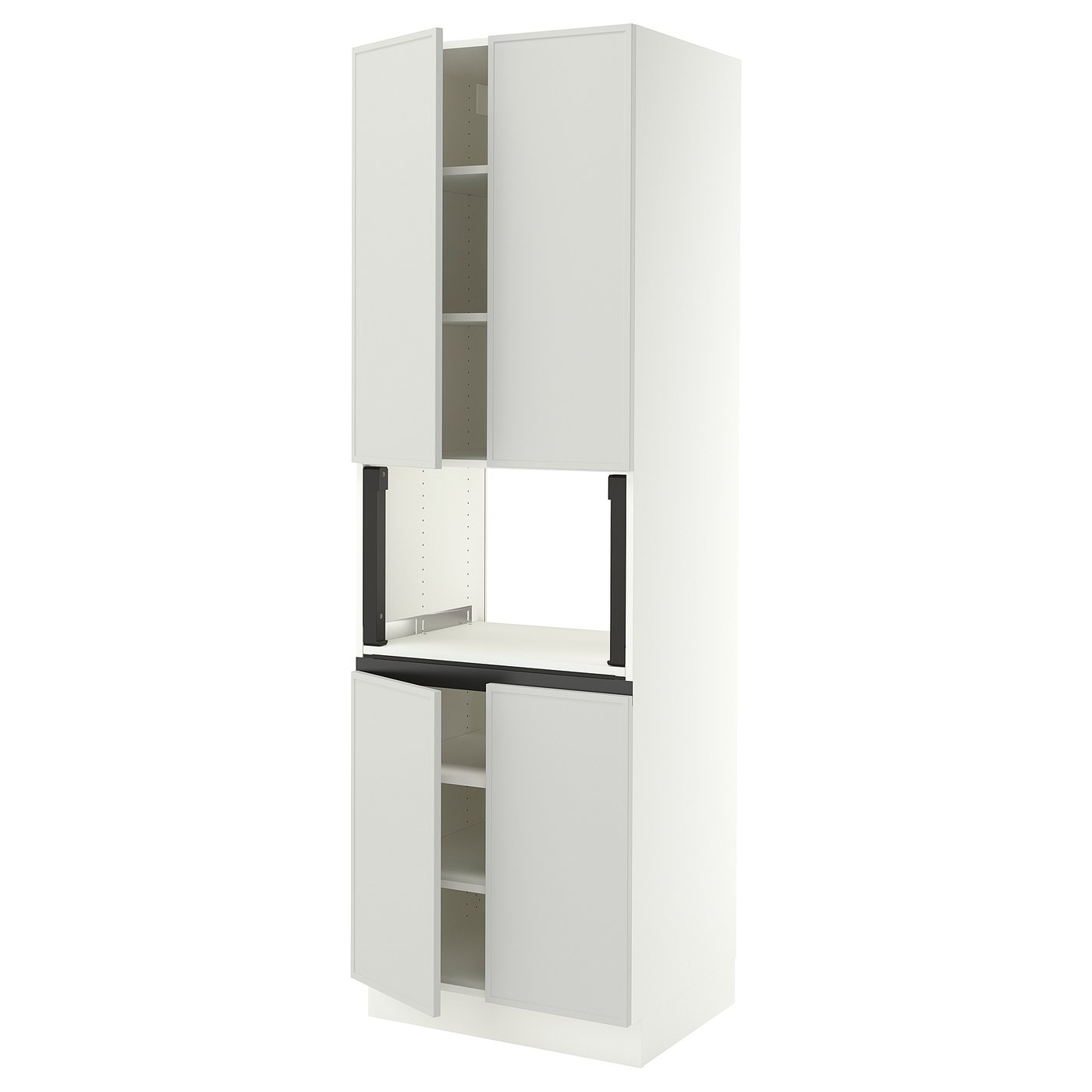 SEKTION high cabinet for micro w 4 doors, white/Aspudden light gray ...