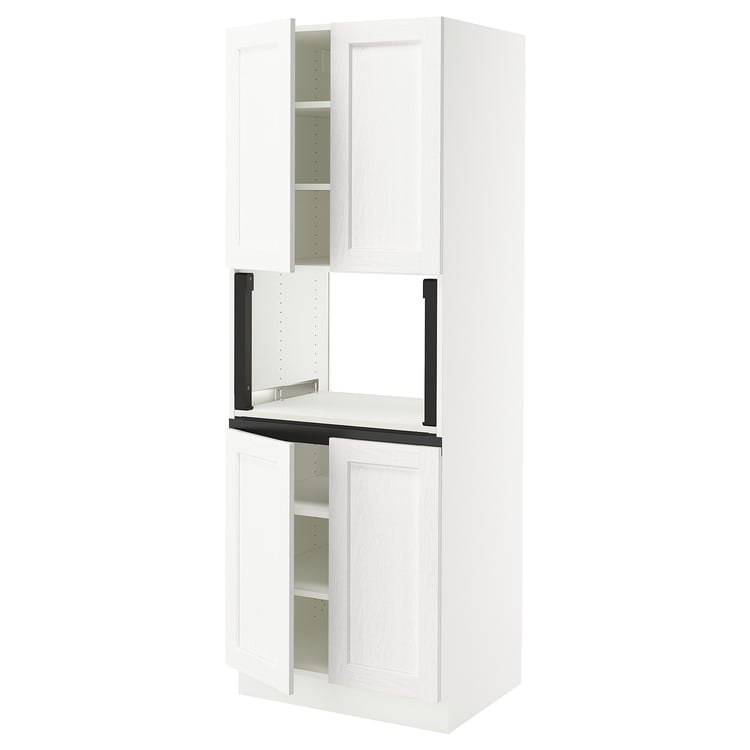 SEKTION high cabinet for micro w 4 doors, white Enköping/white wood ...