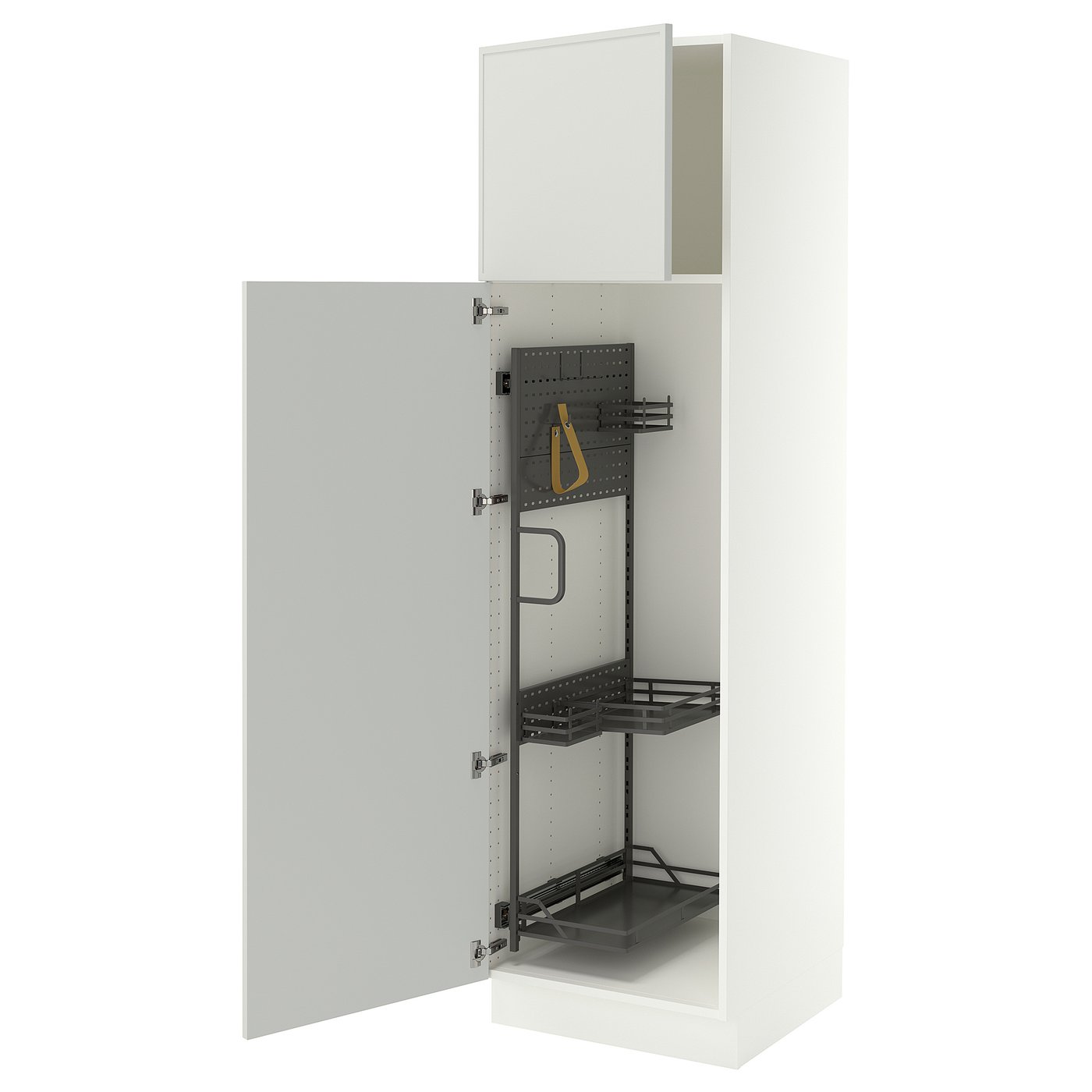 SEKTION high cabinet/pull-out int fittings, white/Aspudden light gray ...