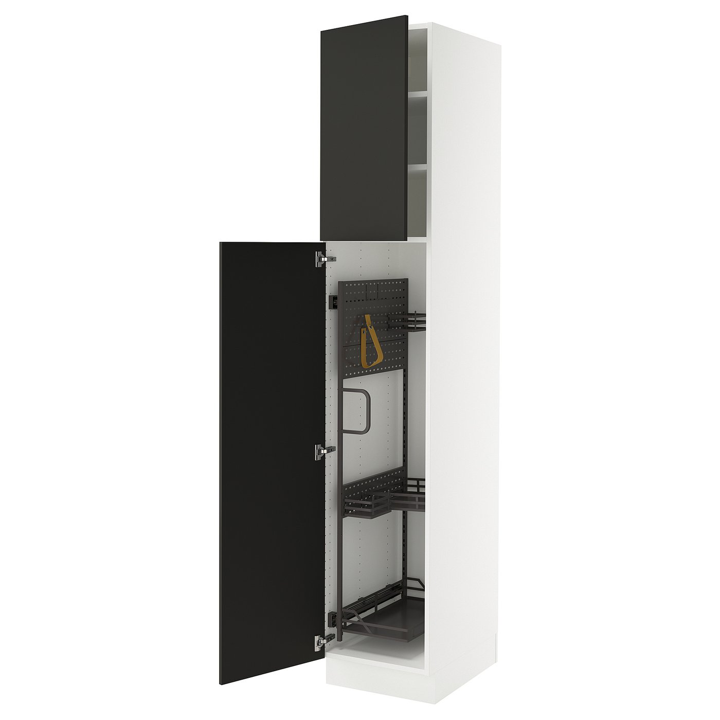 SEKTION high cabinet/pull-out int fittings, white/Nickebo matt ...