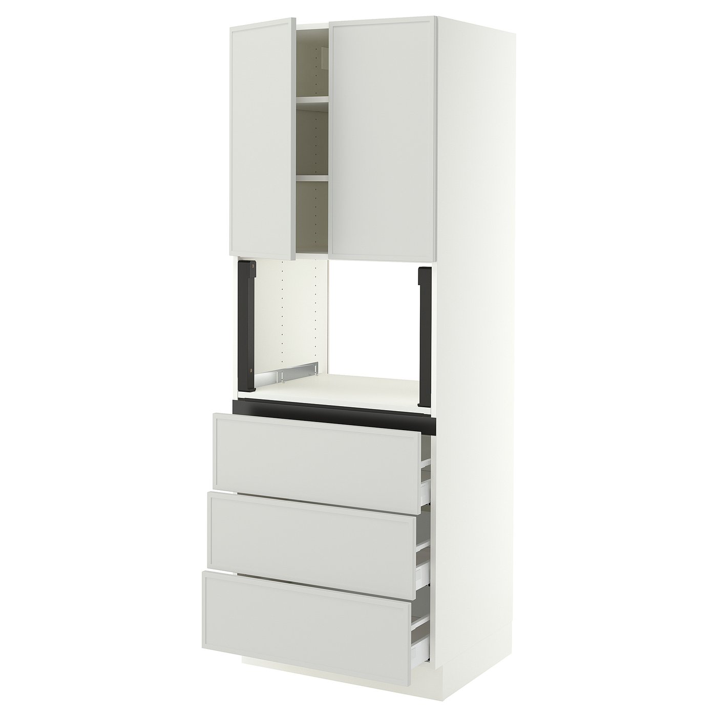 SEKTION / MAXIMERA hi cb f micro w 3 drawers/2 doors, white/Aspudden ...