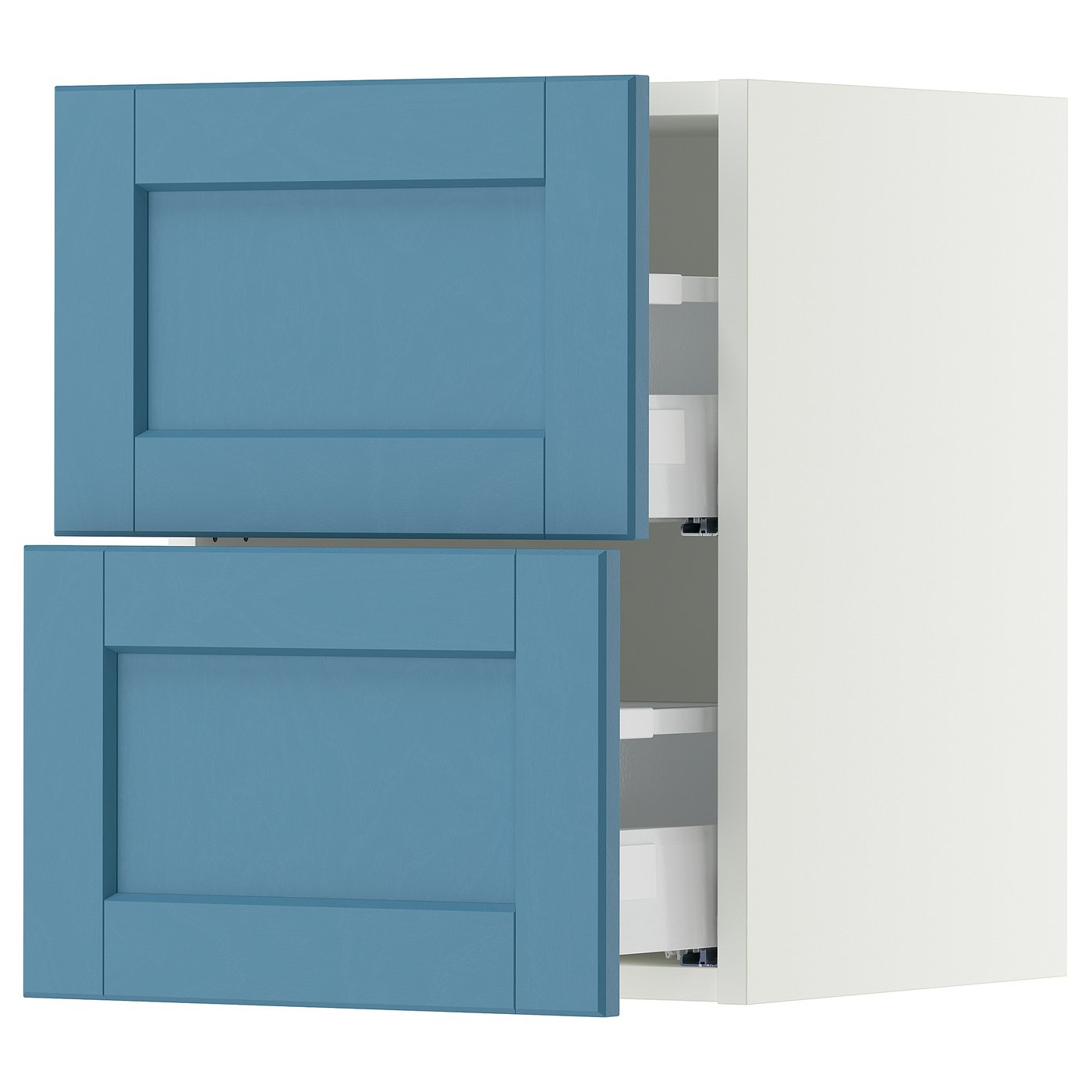 SEKTION / MAXIMERA wall cabinet with 2 drawers, white/Lerhyttan blue ...