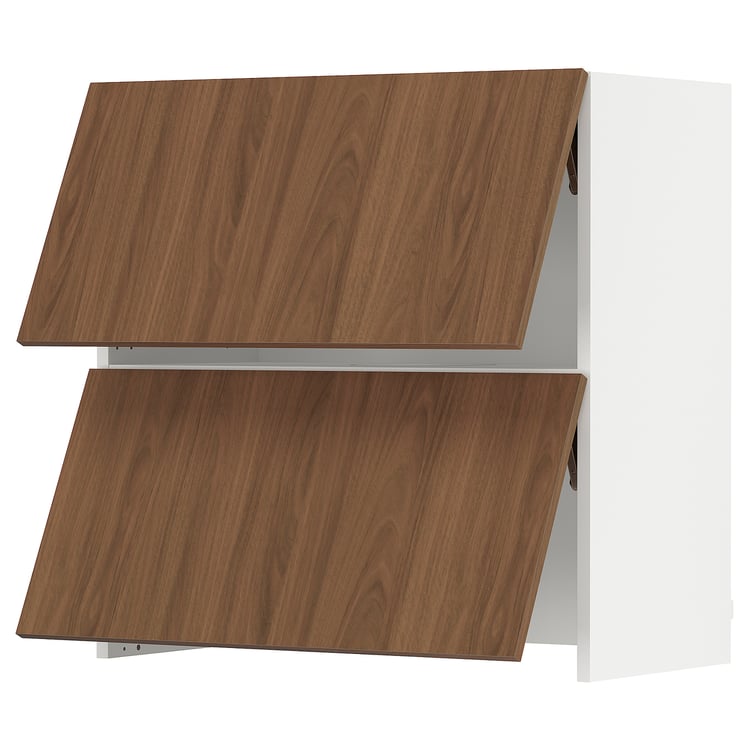 SEKTION wall cab w built-in extractor hood, white/Tistorp brown walnut ...