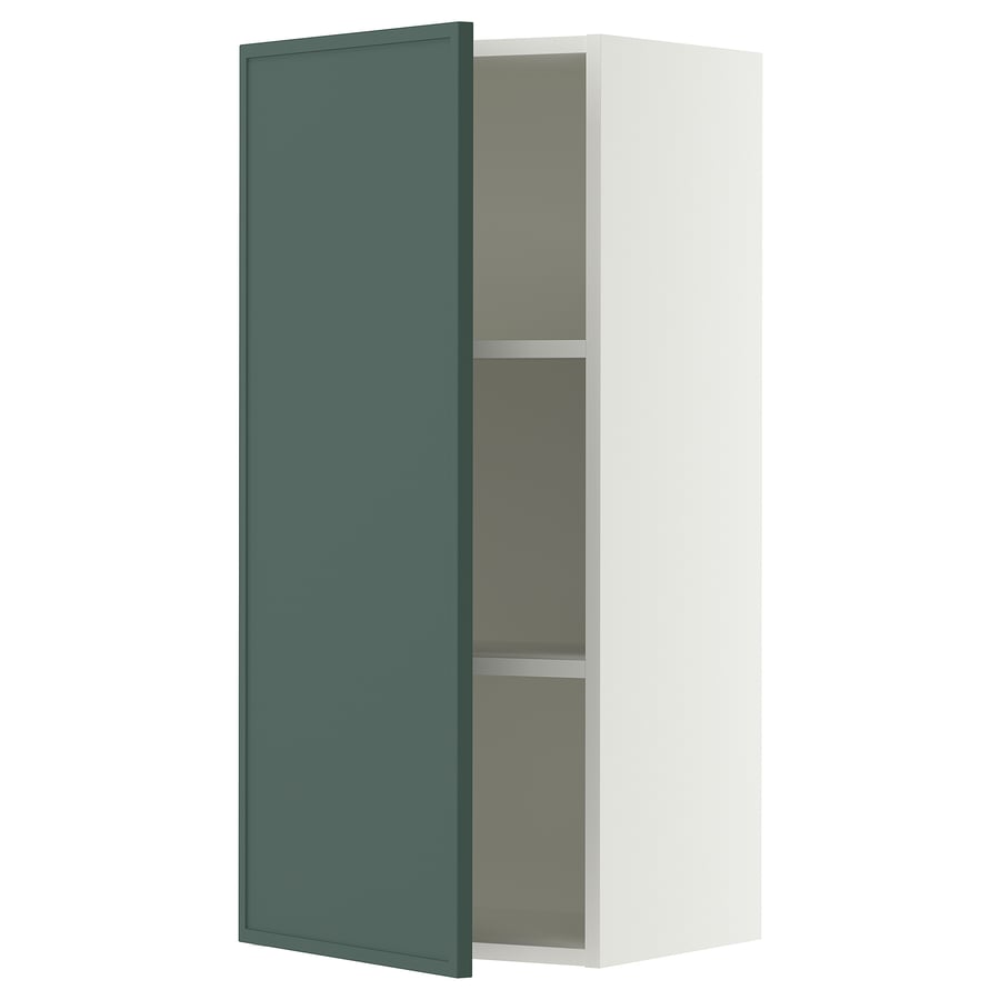 SEKTION wall cabinet, white/Aspudden dark gray-green, 46x37x102 cm ...