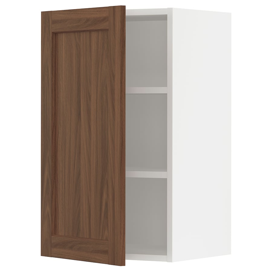 SEKTION wall cabinet, white Enköping/brown walnut effect, 46x37x76 cm ...