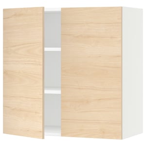 SEKTION Wall cabinet with 2 doors, white/Askersund light ash effect ...