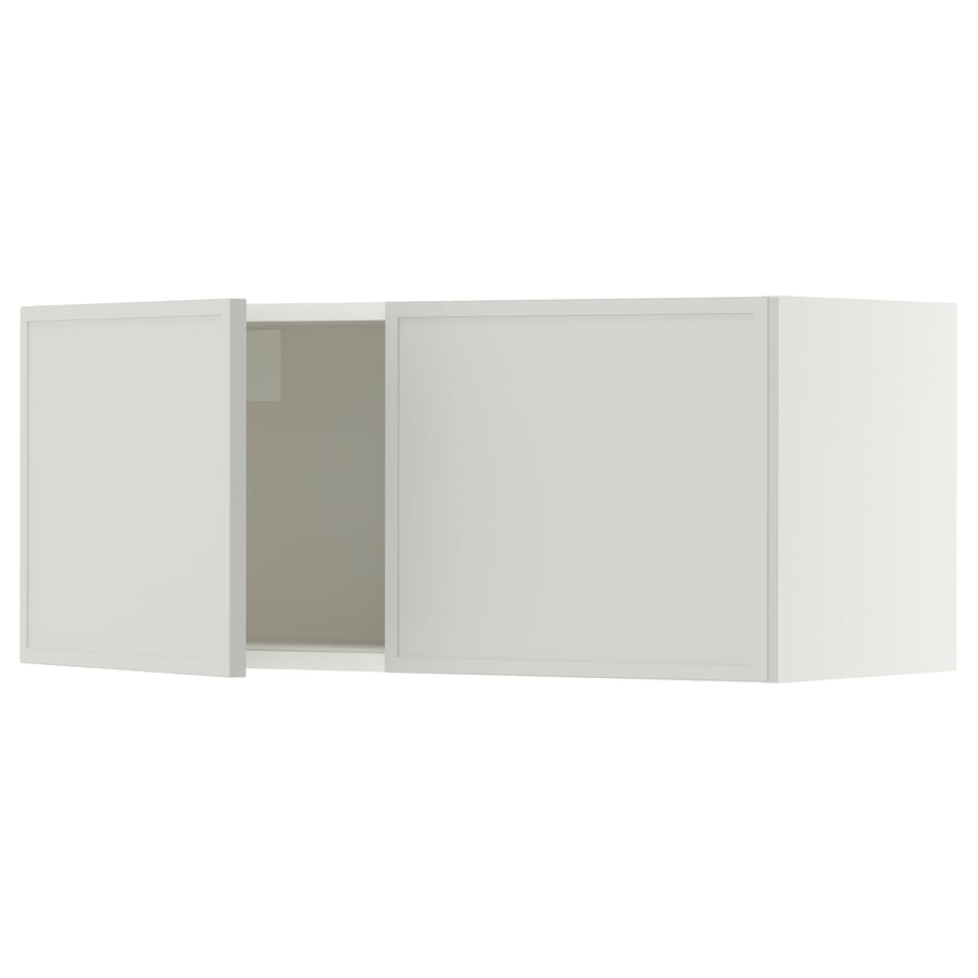 SEKTION wall cabinet with 2 doors, white/Aspudden light gray, 91x37x38 ...