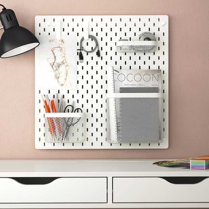 SKÅDIS pegboard combination, white, 56x56 cm (22x22") - IKEA CA