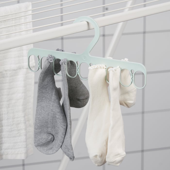 SLIBB hanger with 8 grip clips, green - IKEA CA