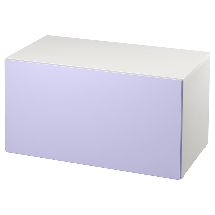 SMÅSTAD bench with toy storage, white/lilac, 90x52x48 cm (353/8x201 ...