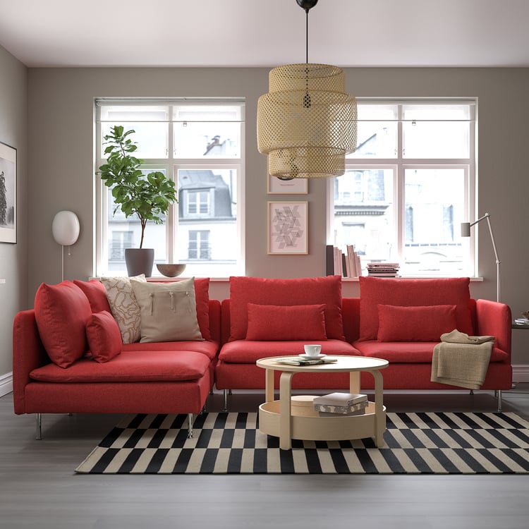 SÖDERHAMN sectional, 4-seat corner, with open end/Tonerud red - IKEA CA