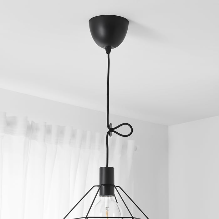 SUNNEBY cord set, black textile, 1.8 m (5'11") - IKEA CA