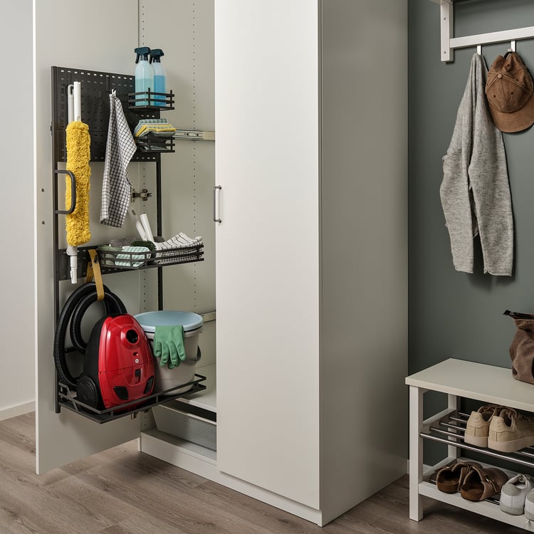 UTRUSTA pull-out rack for cleaning supplies, 140 cm (551/8") - IKEA CA