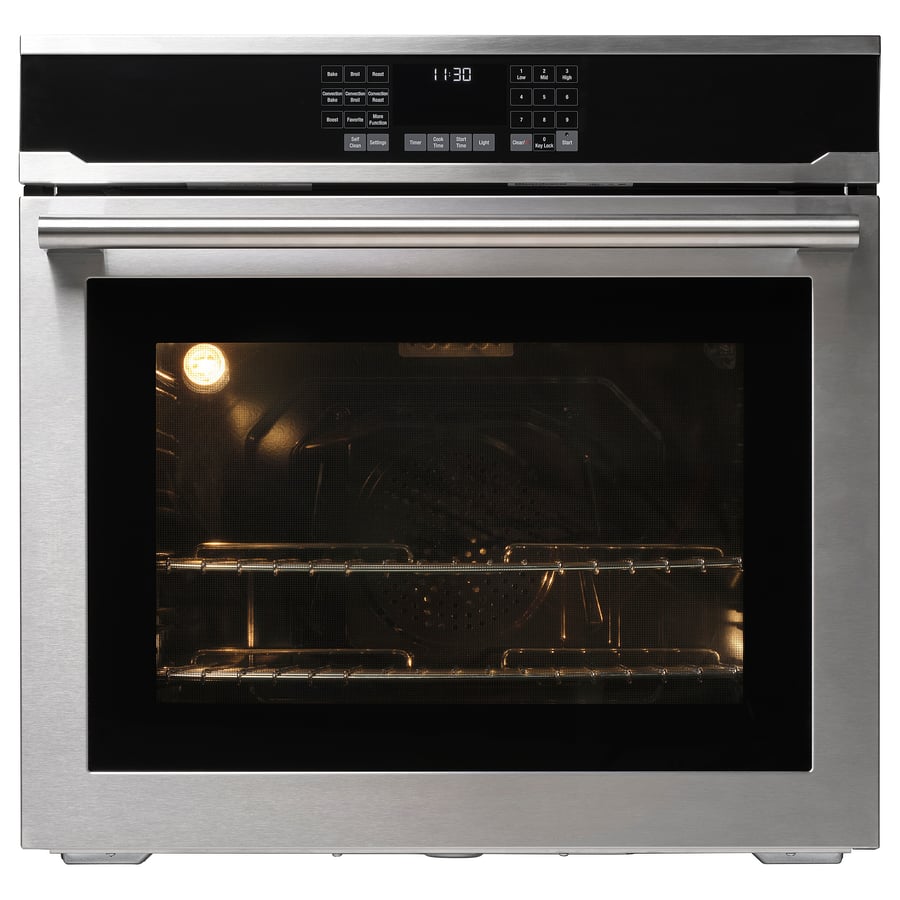 VASKARBO wall oven with true conv+self-clean, Stainless steel - IKEA CA