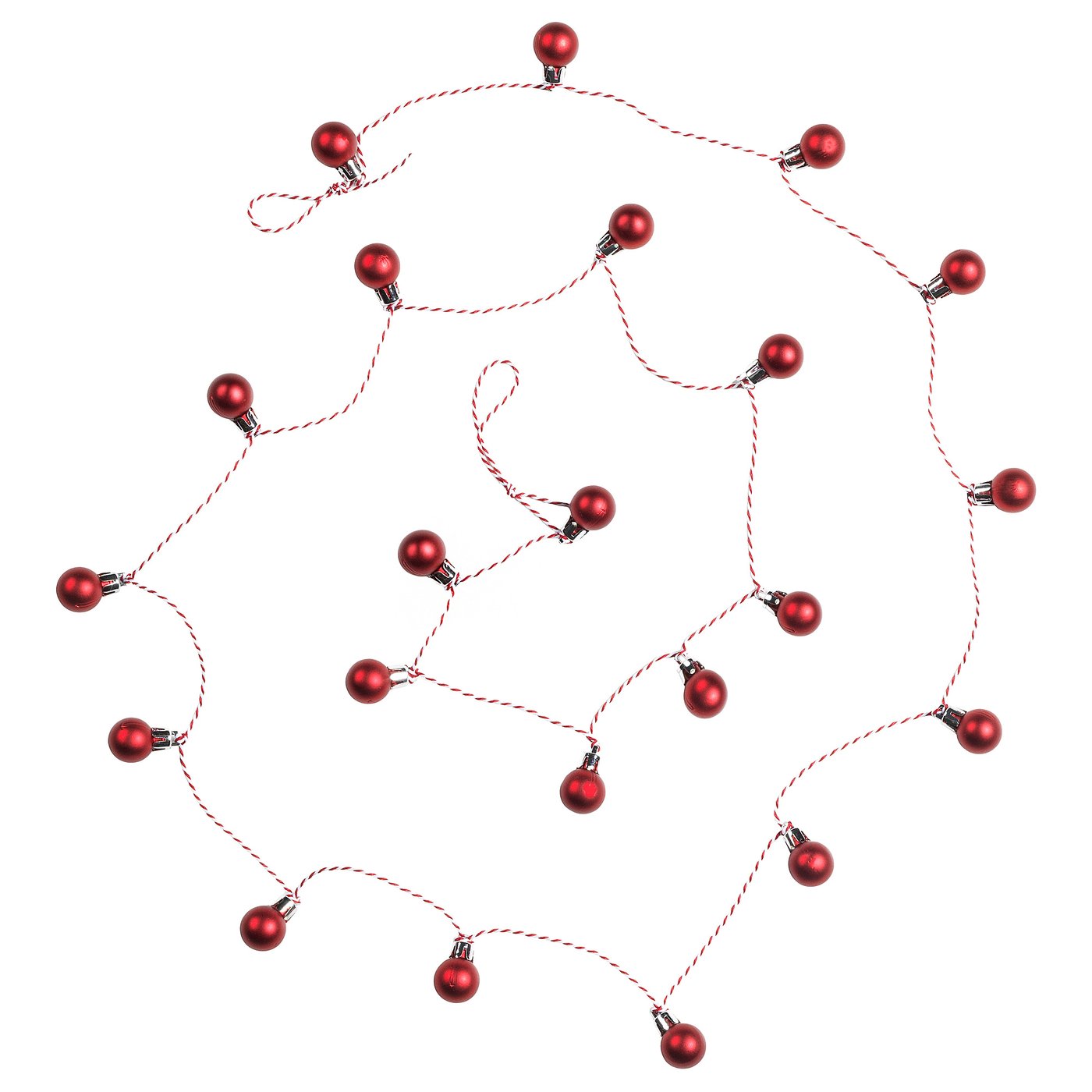 VINTERFINT Christmas garland, bauble red, 2.2 m - IKEA CA