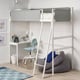 VITVAL loft bed frame with desk top, white/light gray, Twin - IKEA CA