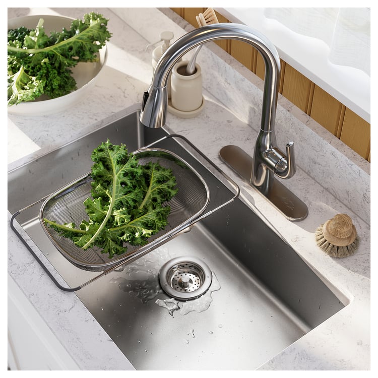 VRESJÖN inset sink, 1 bowl, stainless steel, 73x44 cm (283/4x173/8 ...