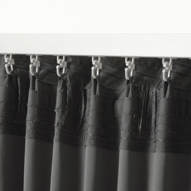 ANNAKAJSA rideaux assombrissants, 2 panneaux, anthracite/ruban fronceur ...