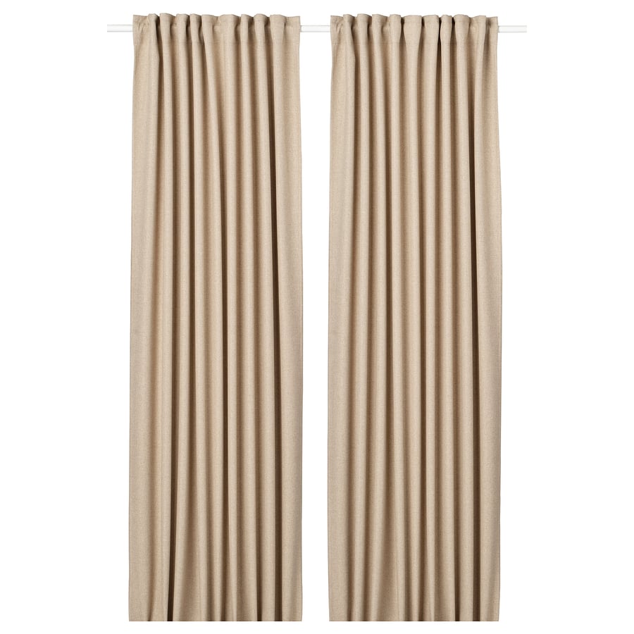 ANNAKAJSA Rideaux assombrissants, 2 panneaux, beige, 145x250cm. IKEA ...