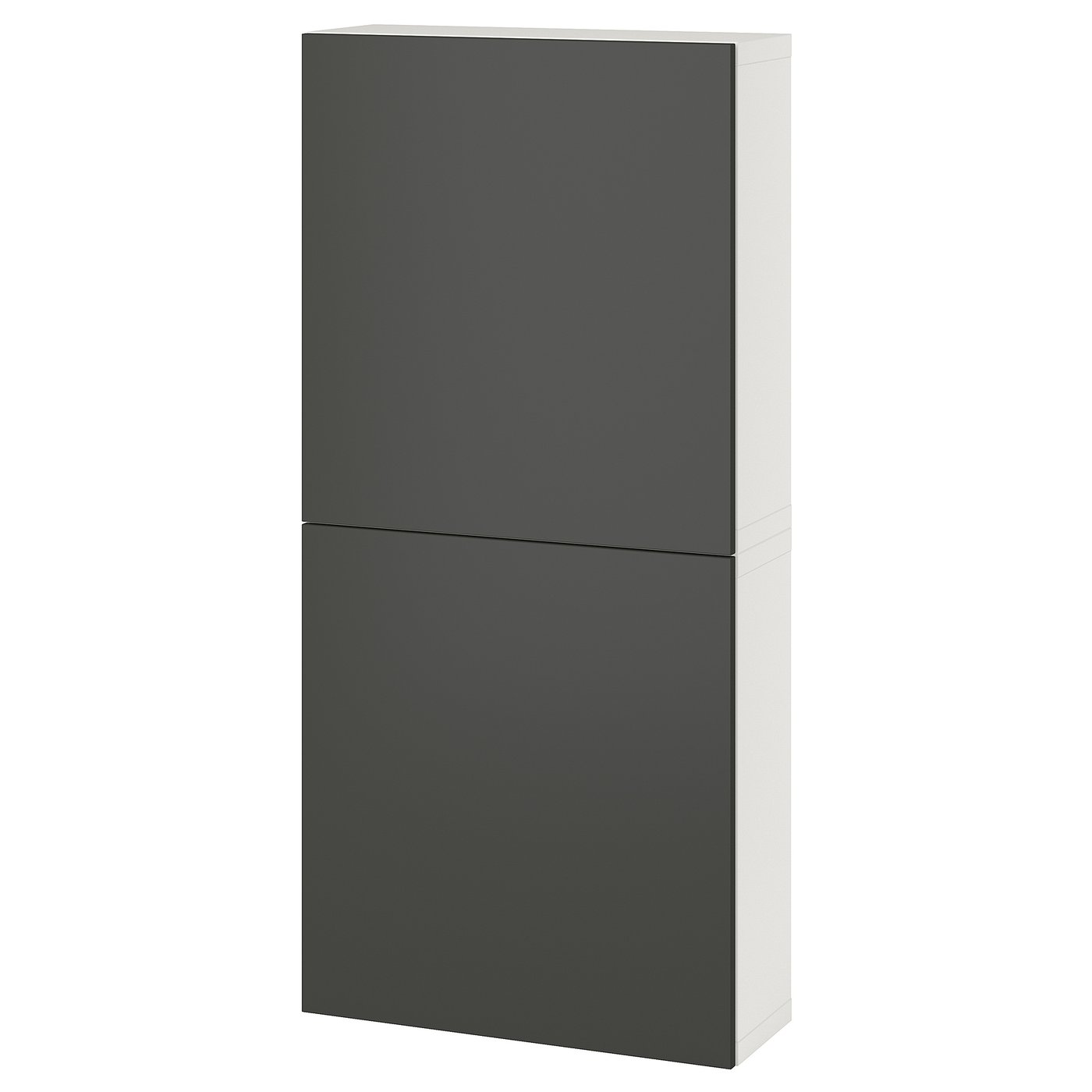BESTÅ armoire murale 2 portes, blanc/Lappviken gris foncé, 60x22x128 cm ...