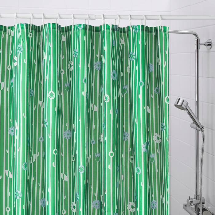 BOLLBUDDLEJA rideau de douche, vert/motif floral, 183x183 cm (72x72 ...