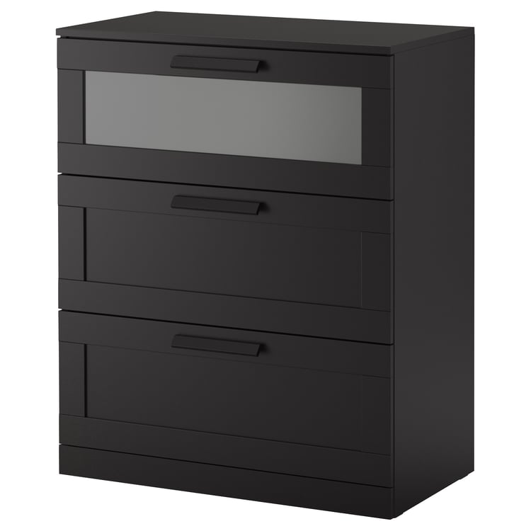 BRIMNES commode à 3 tiroirs, noir, 78x95 cm (303/4x373/8") - IKEA CA