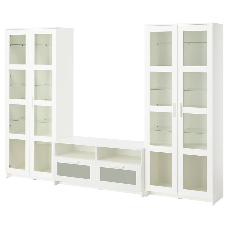 BRIMNES rangement télé à portes vitrées, blanc, 280x41x190 cm (1101 ...