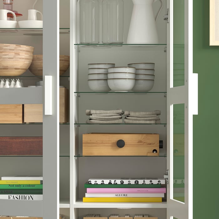 BRIMNES rangement télé à portes vitrées, blanc, 280x41x190 cm (1101 ...