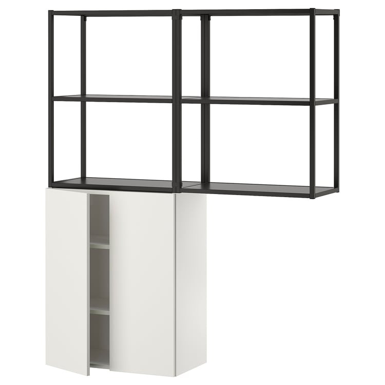 ENHET rangement, anthracite/blanc, 122x32x152 cm (48x123/4x60") - IKEA CA