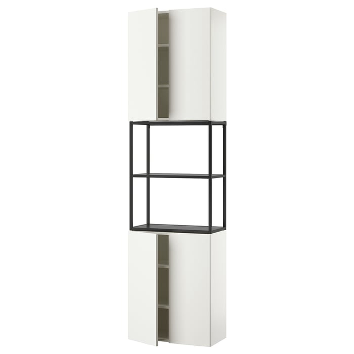 ENHET rangement, anthracite/blanc, 61x32x229 cm (24x123/4x90") - IKEA CA