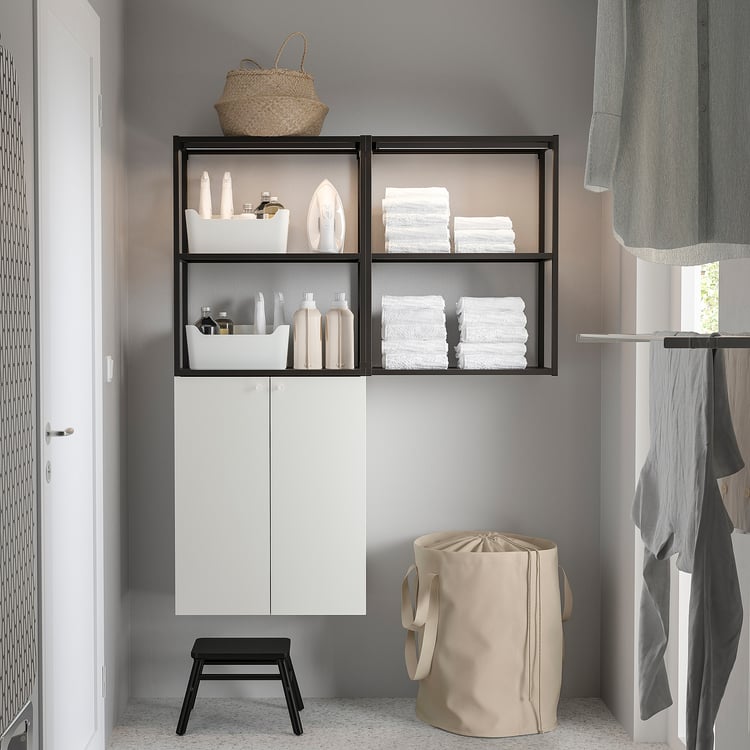 ENHET rangement, anthracite/blanc, 122x32x152 cm (48x123/4x60") - IKEA CA
