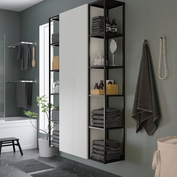 ENHET rangement, anthracite/blanc, 122x32x183 cm (48x123/4x72") - IKEA CA