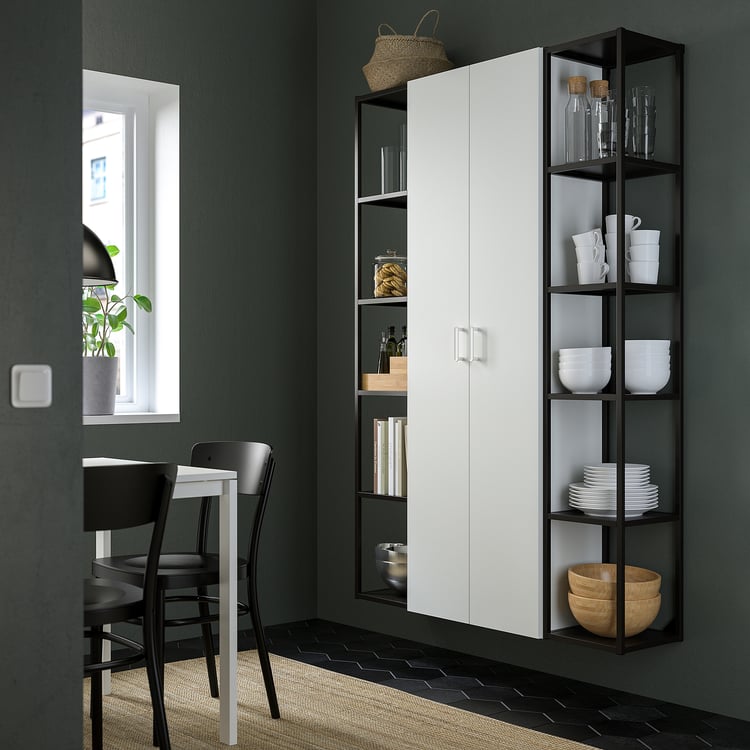 ENHET rangement, anthracite/blanc, 122x32x183 cm (48x123/4x72") - IKEA CA