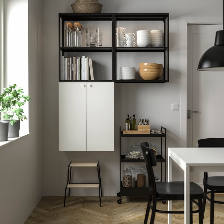 ENHET rangement, anthracite/blanc, 122x32x152 cm (48x123/4x60") - IKEA CA
