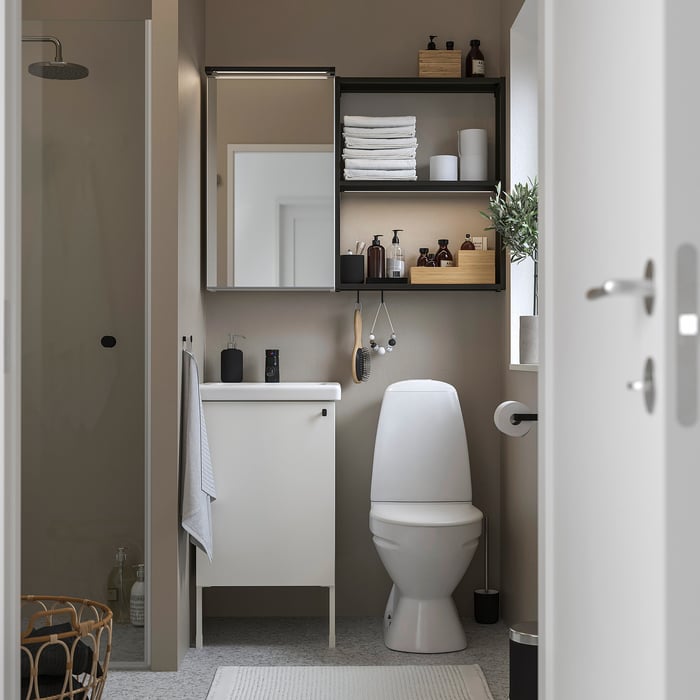 ENHET salle de bains, anthracite/blanc, 46 cm (18") - IKEA CA