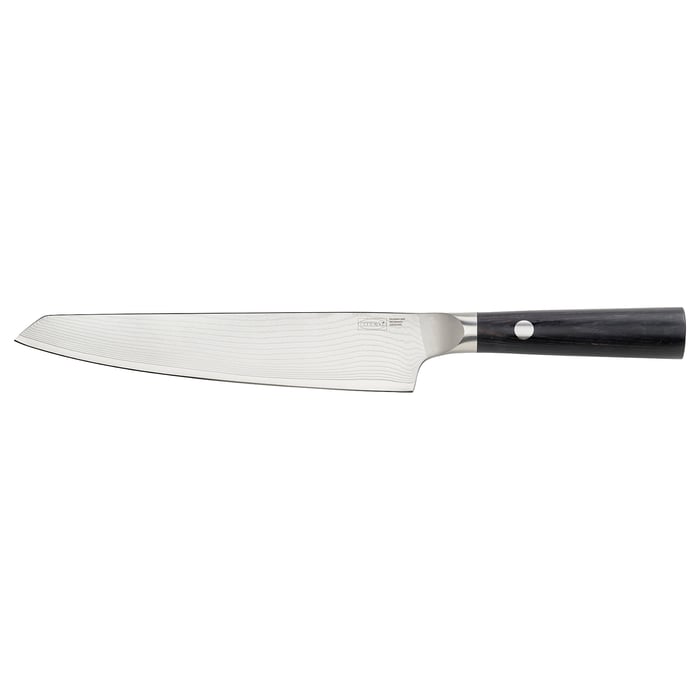 FJÄLLRÖDING couteau de chef, acier Damas/noir, 22 cm (9") - IKEA CA