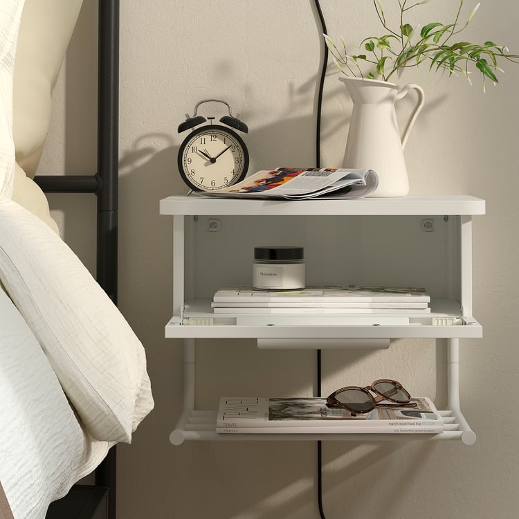 GRÅFJÄLLET table de chevet à fixer au mur, blanc, 42x29x31 cm (161 ...