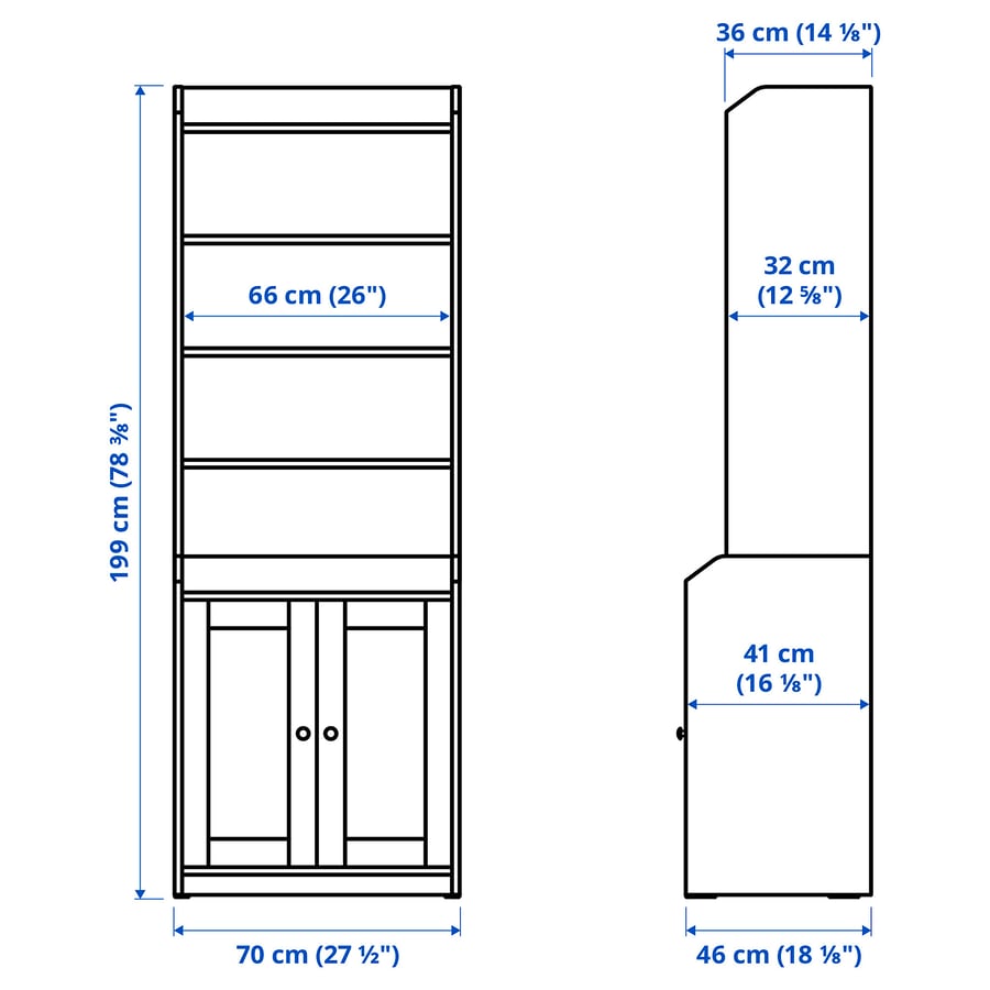 HAUGA agencement télé/rangement, blanc, 346x46x199 cm (1361/4x181/8x783 ...