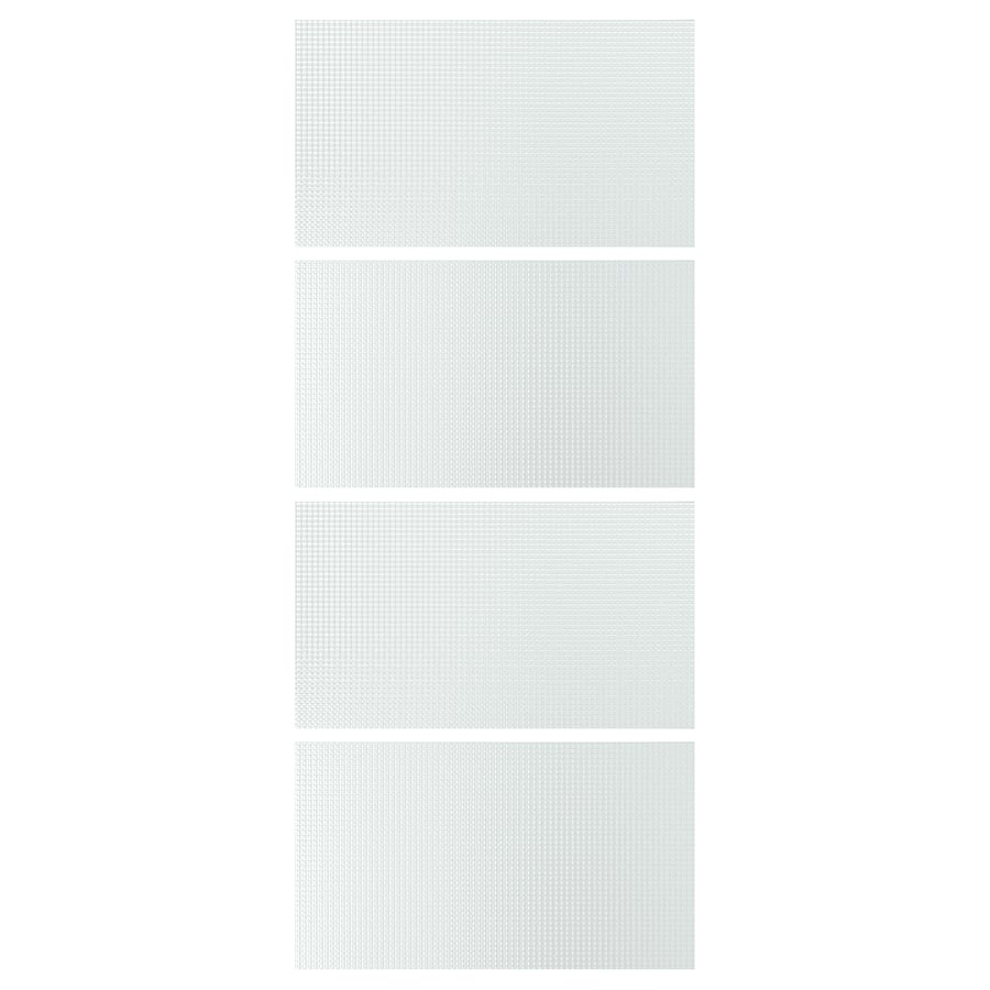 LUNDBRÄSMA 4 panneaux pr pte coul, verre à carreaux, 100x236 cm (393 ...