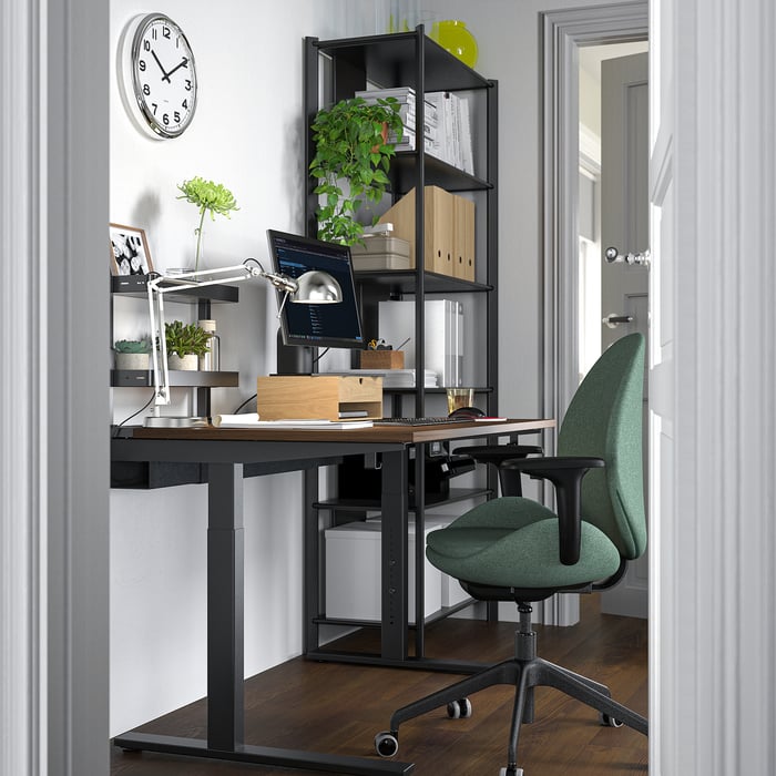 MITTZON bureau, noyer plaqué/noir, 140x80 cm (551/8x311/2") - IKEA CA