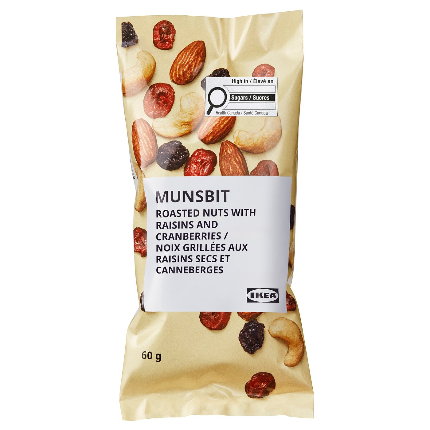 MUNSBIT mélange de noix grillées, airelles et raisins secs non salé, 60 ...