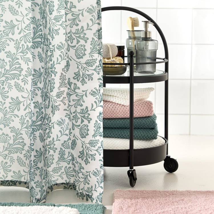 NAPELTYNNE rideau de douche, gris turquoise/motif floral, 183x183 cm ...