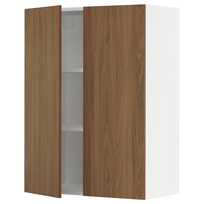 SEKTION armoire murale 2 portes, blanc/Tistorp effet noyer foncé ...