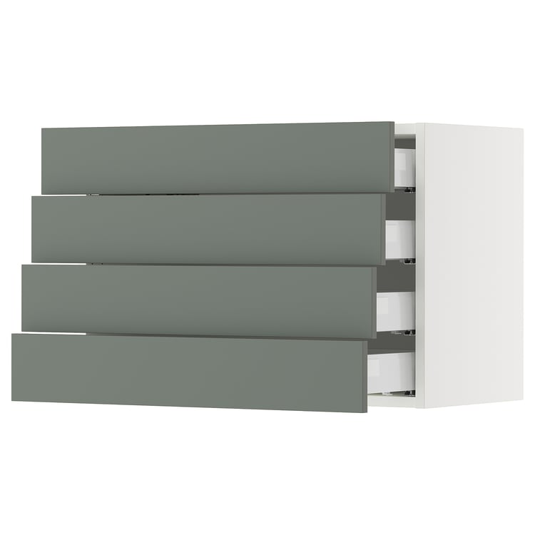 SEKTION / MAXIMERA armoire murale 4 tiroirs, blanc/Nickebo gris -vert ...